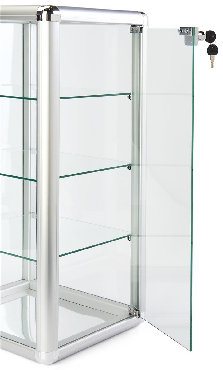 Aluminum Frame Glass Counter Showcase | Radius Edge