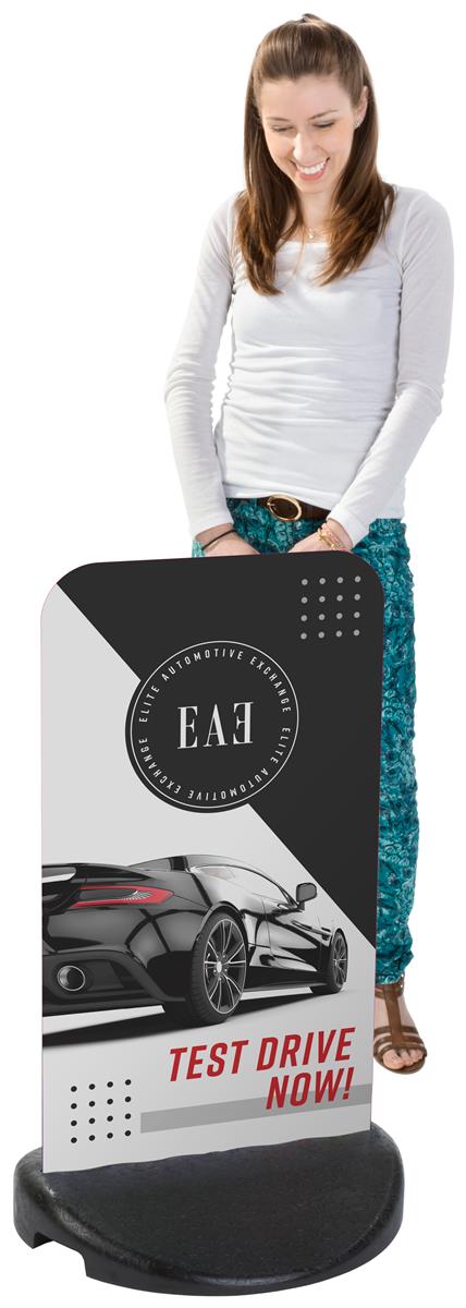 Printed Aluminum Curb Sign | Weighted Base