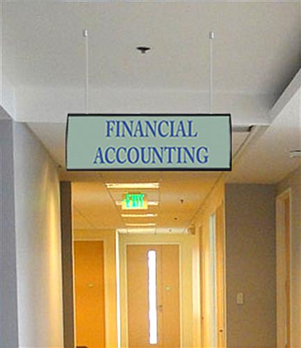 Interior Office Signage | 22 x 7.75 Hanging Sign - Front-Loading