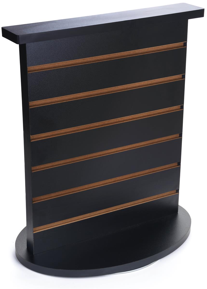 Counter Slatwall Spinner | Oval Base on Turntable