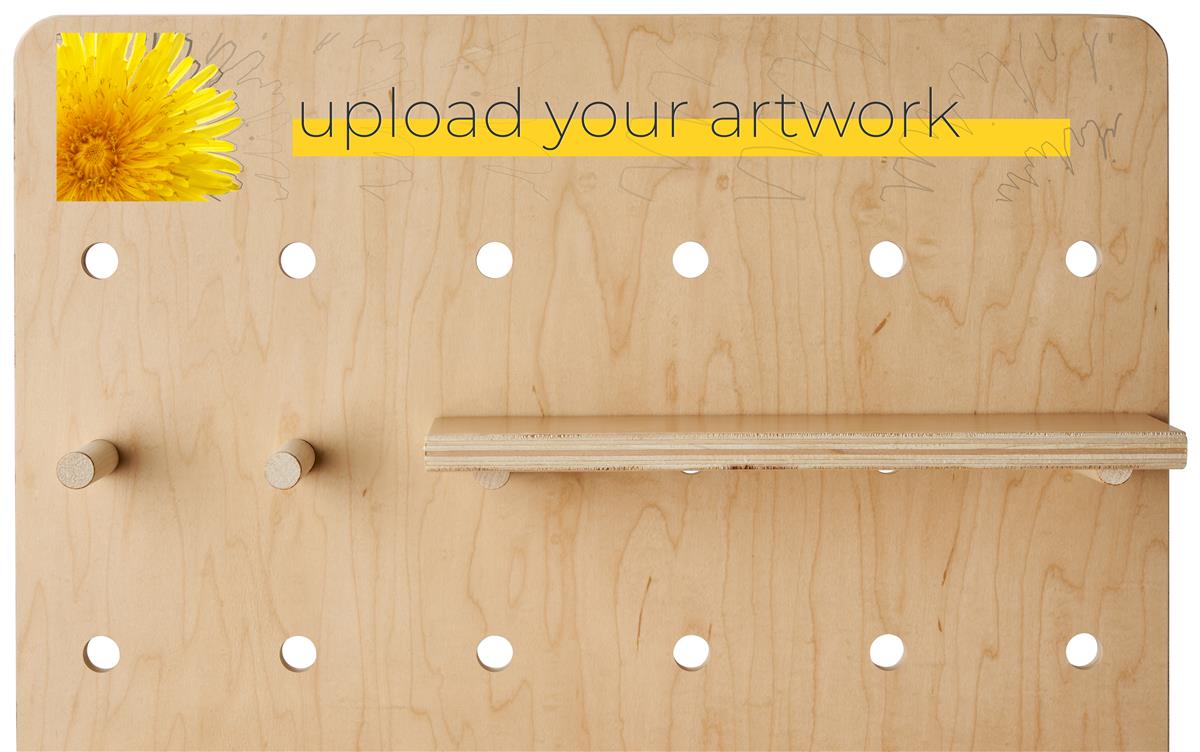 Wooden Pegboard Floor Display | Custom Printed Header