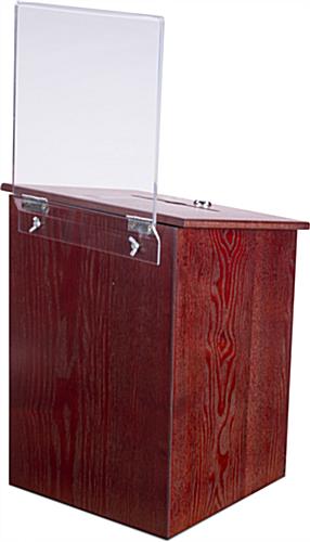 Wood Suggestion Box with Sign Holder | Countertop
