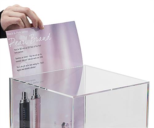 Tabletop Acrylic Display Box with Label | 8.5” x 11” Sign Holder