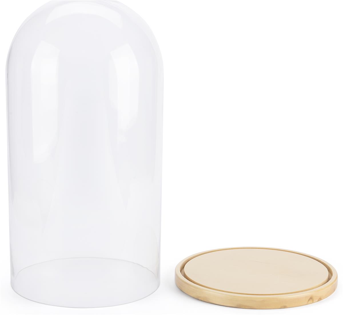 Glass Domes with Bases | Available in 3 Sizes and 2 Wood Finishes