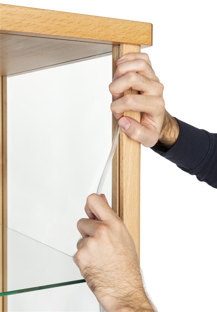 Tall Glass Display Cabinet Lockable Swing Style Doors