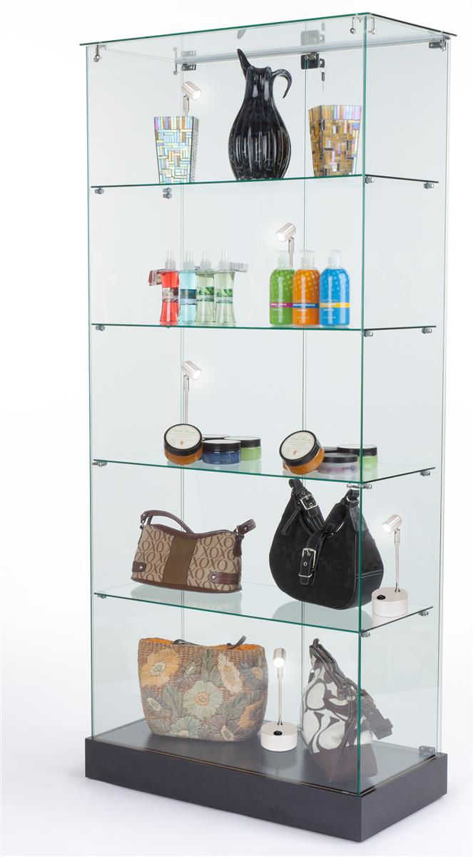 Display Case Spotlights | 4 Sizes, Set of Two in Black or Silver