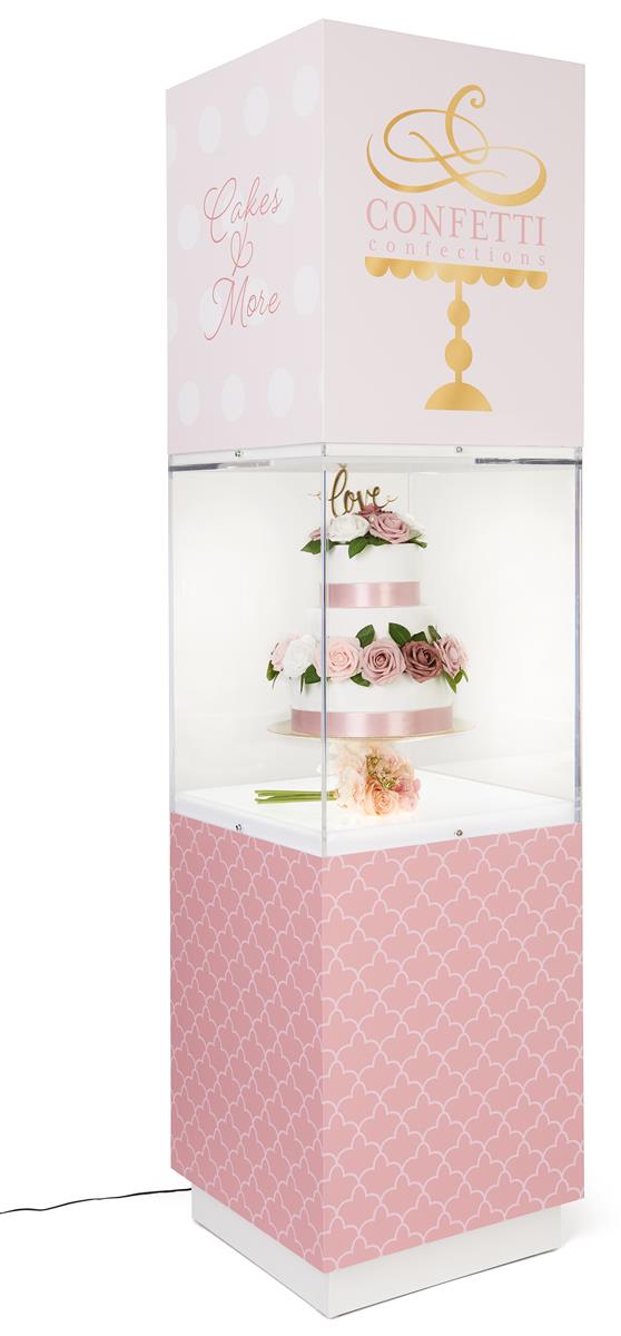 Bottom Lit Pedestal Display with Custom Graphics | Full Color