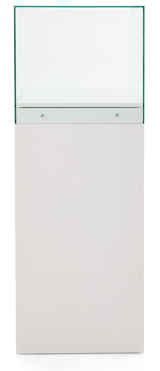 Glass-Top Pedestal Display Case | Frameless Glass Showcase