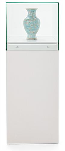 Glass-Top Pedestal Display Case | Frameless Glass Showcase