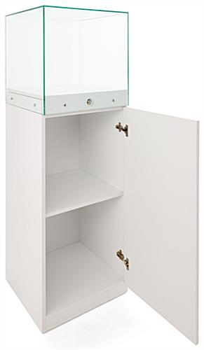 Glass-Top Pedestal Display Case | Frameless Glass Showcase