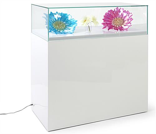 LED Exhibit Showcase | Removable Tempered Glass Topper