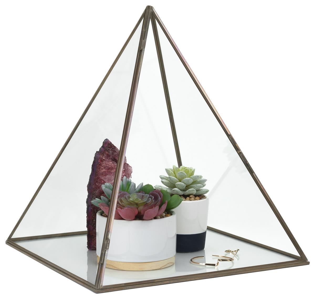 Glass Pyramid Display Case | Swing-Open Latch Door