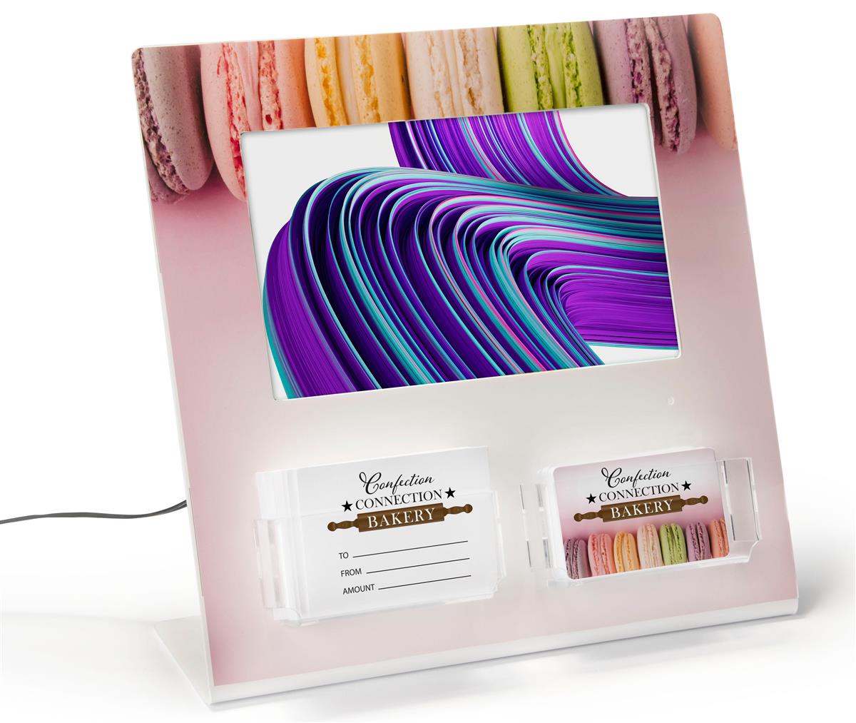 Custom Acrylic Card Display with Digital Signage | Custom Printed