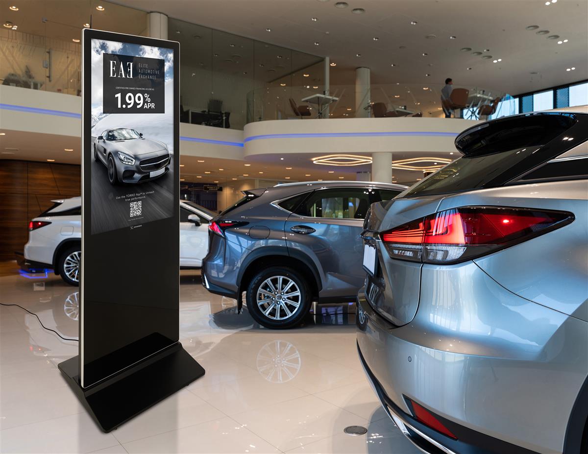 Digital Display Advertising Floor Stand | Android 11 OS