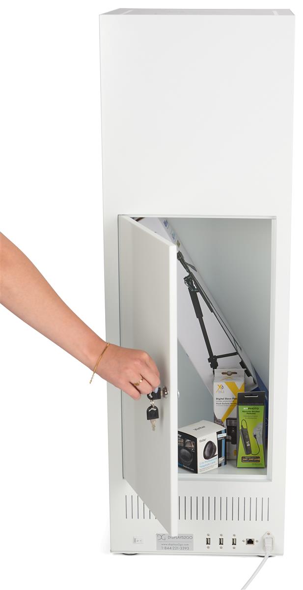 Pedestal Display with Digital Sign | LED Illuminated Top Surface