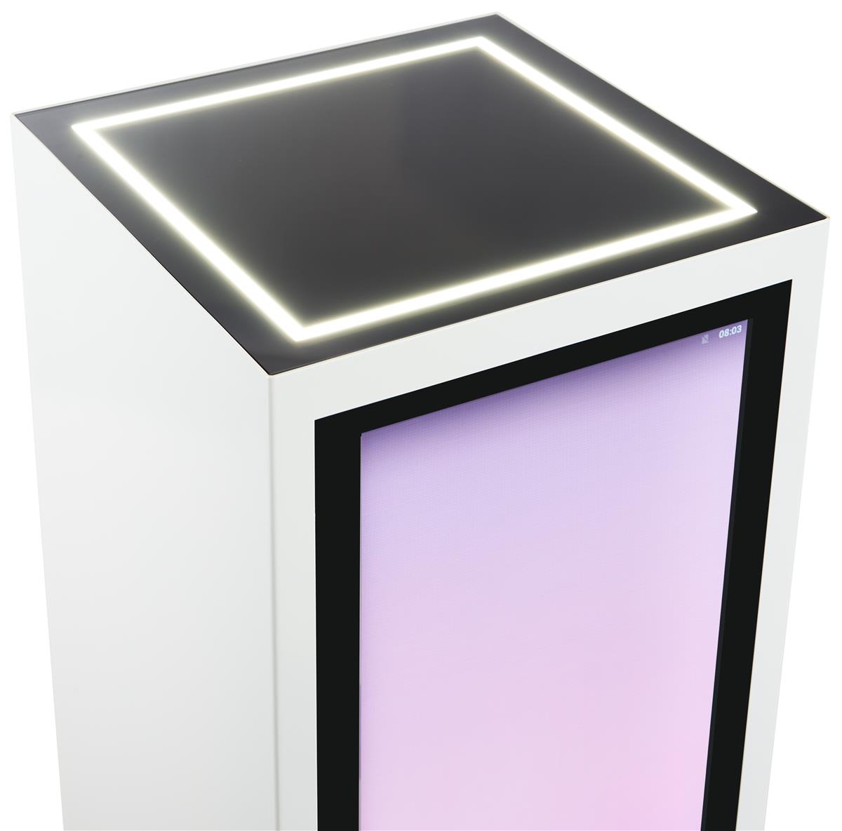 Pedestal Display with Digital Sign | LED Illuminated Top Surface