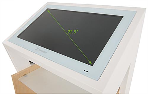 Digital Kiosk Display | 21.5" PCAP Touchscreen and Glass Shelves
