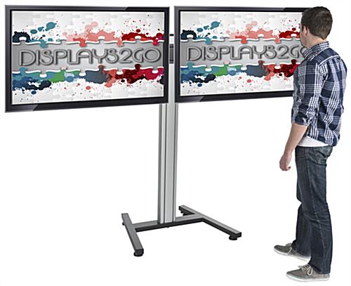 Dual Screen Floor Stand | Height Adjustable Mount