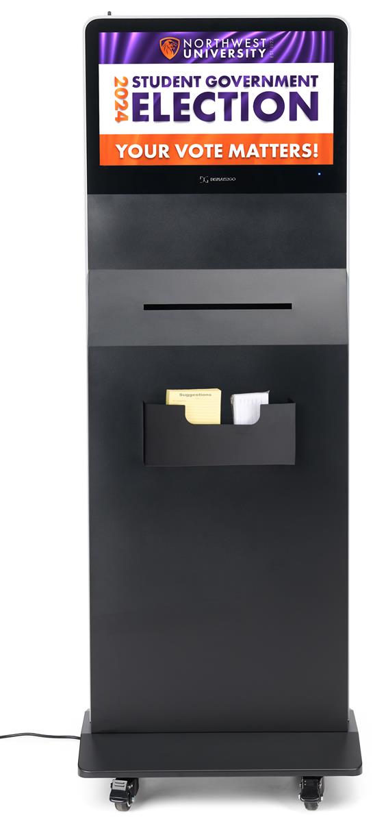 Floor Standing Suggestion Box with Video Screen | Locking Door