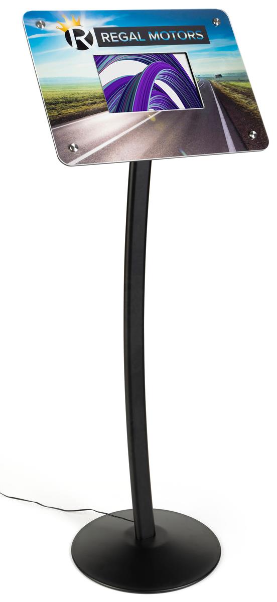 Small Digital Advertising Stand | Pedestal Sign w/Custom Graphics
