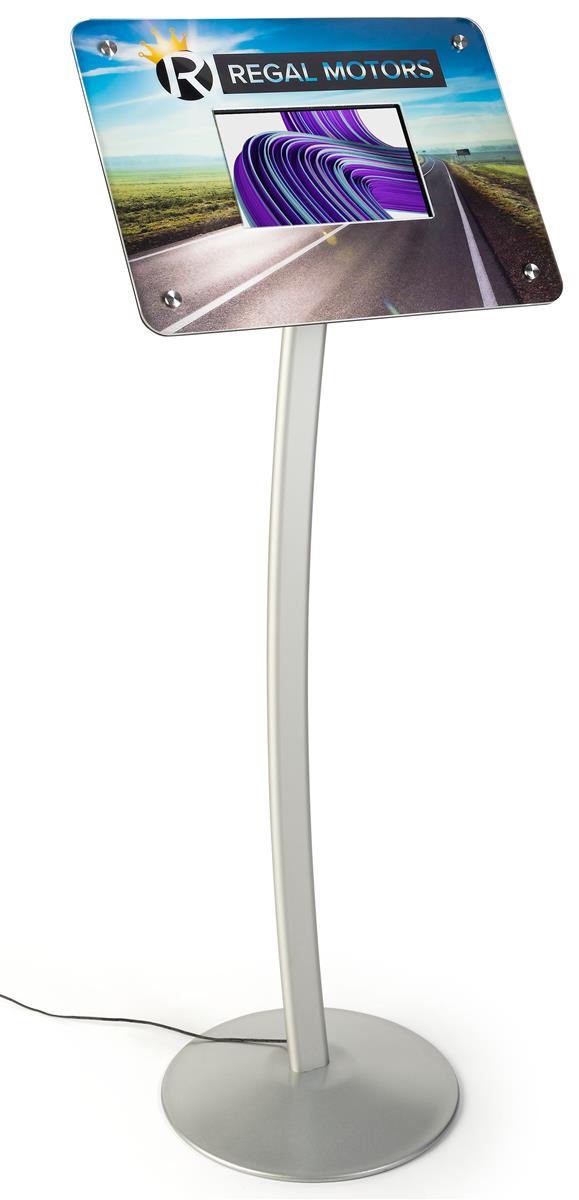 Small Digital Signage Stand | Portable Sign with Custom Graphic