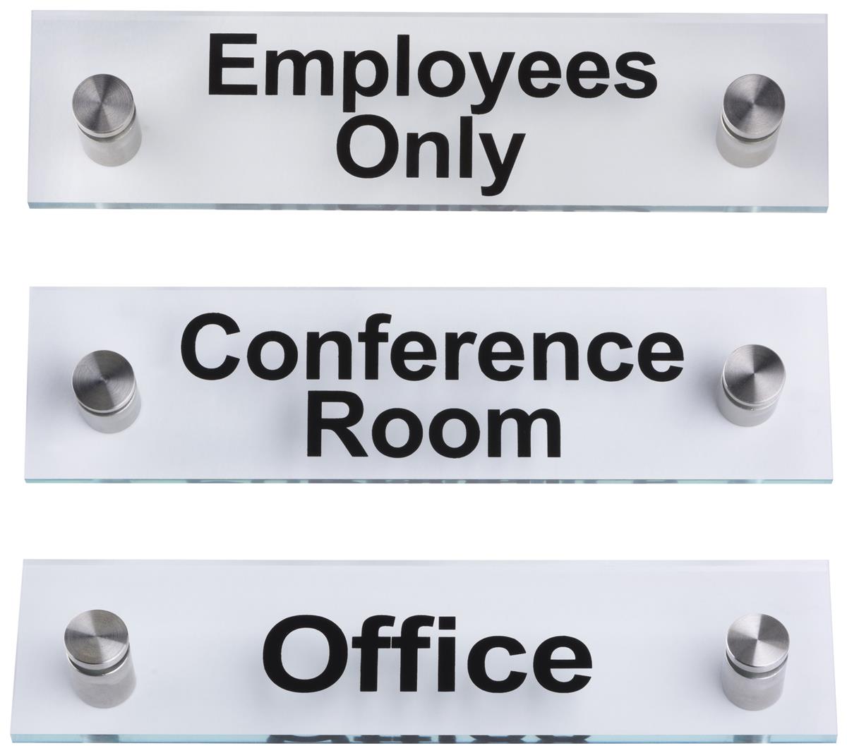 Acrylic Business Standoff Signs | Set of 3 Pre-Printed Messages