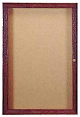 2' x 3' Enclosed Bulletin Board - Wooden Walnut Finish