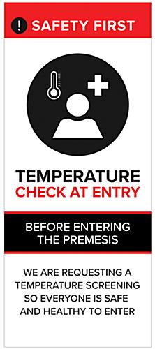 Retractable Temperature Check Banner | 33" x 78" Vinyl Sign