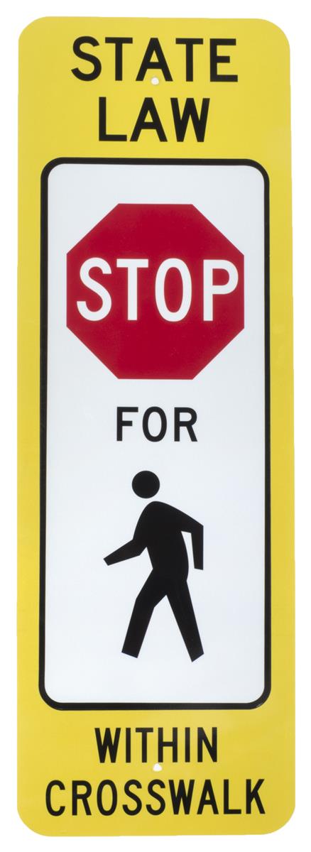 State Law Crosswalk Sign | Rectangular with Rounded Corners