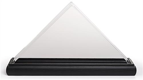 Clear Triangle Acrylic US Flag Box | Dark Solid Oak Base