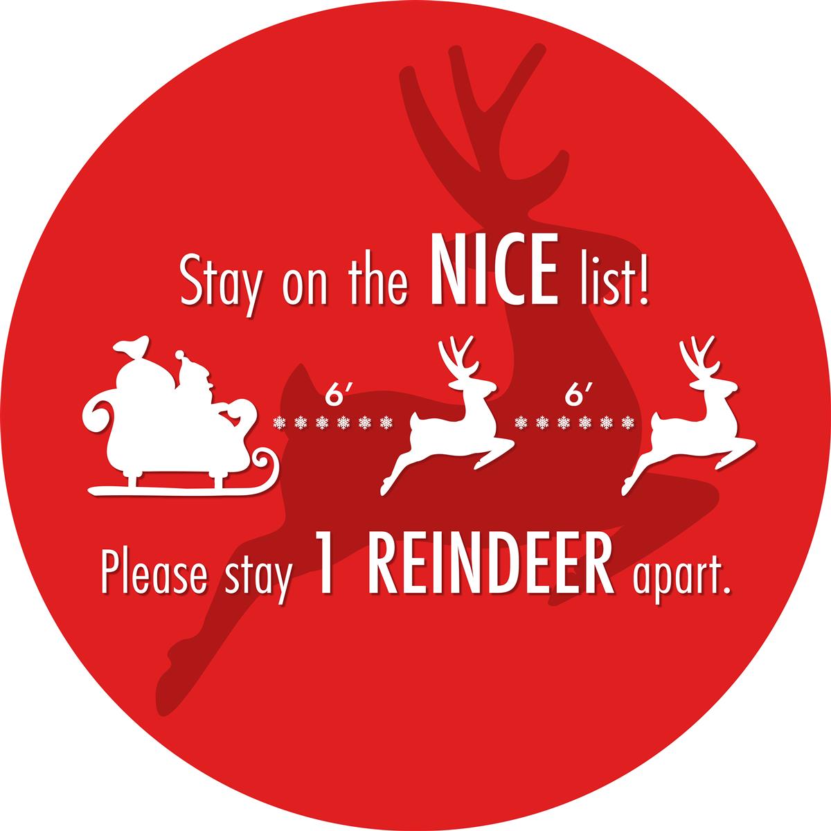 Round Social Distance Floor Decal With Holiday Message | Vinyl