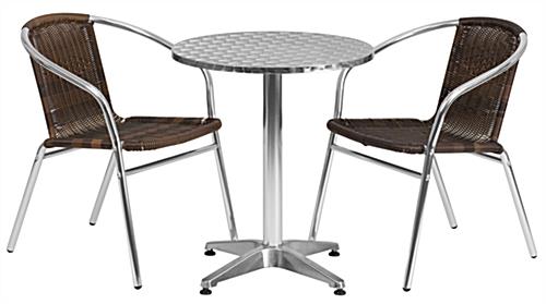 Aluminum Restaurant Cafe Table | 23.5” Round, 28” High
