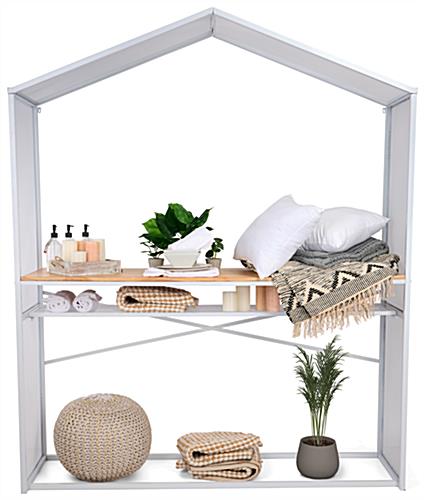 Counter Height Bar Table | White Frame w/ Paulownia Wood Counter