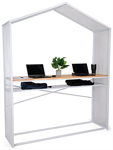 Counter Height Bar Table | White Frame w/ Paulownia Wood Counter