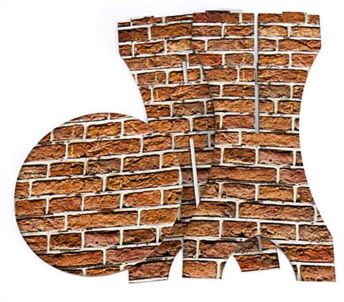 Cardboard Cocktail Table | 42"h, Red Brick Print