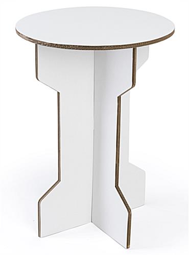 Cardboard Round Table | 25"h, Gray Wood Print