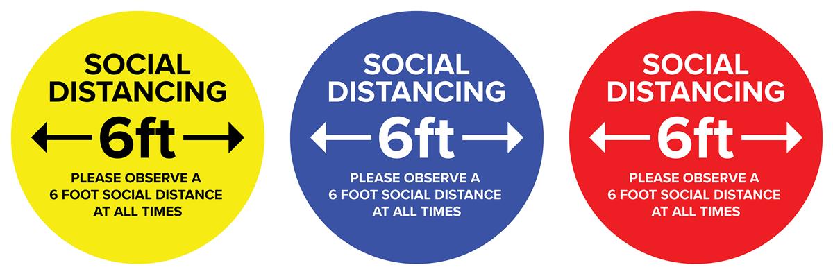 Social Distance Vinyl Decal | Non-Slip Self-Adhesive Sticker