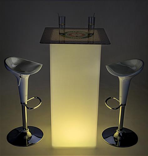 LED Custom Square Cocktail Table Set | Remote Control