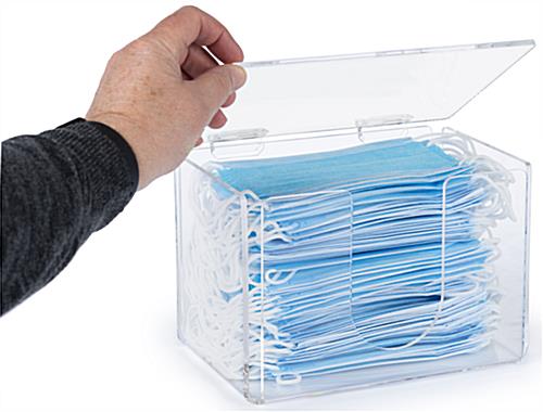 Acrylic Face Mask Dispenser | Hinged Loading Door