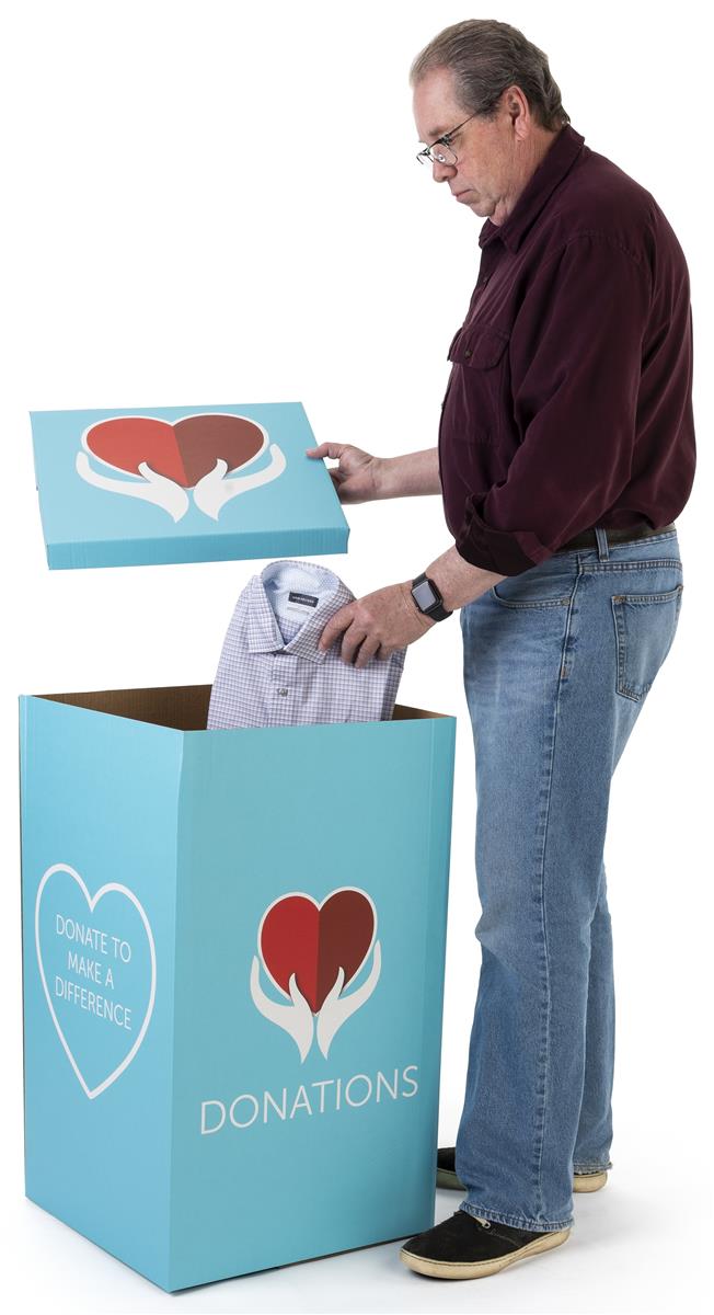 Custom Printed Cardboard Trash Box | Full-Color 4 Panel Printing