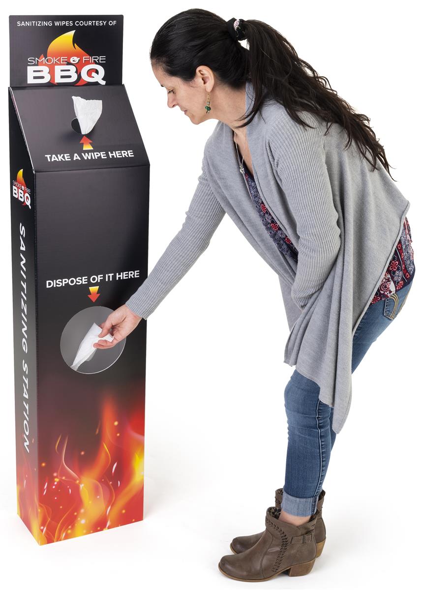 Sanitizer Wipe Floor Stand w/ Custom Signage | Full-Color Print