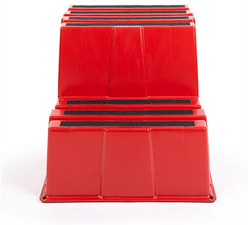 Polyethylene Stair Step Stool | 20″ Tall 2-Tier Red Plastic