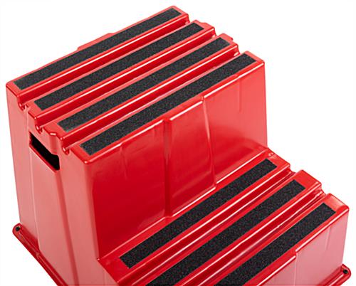 Polyethylene Stair Step Stool | 20″ Tall 2-Tier Red Plastic