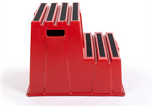 Polyethylene Stair Step Stool | 20″ Tall 2-Tier Red Plastic