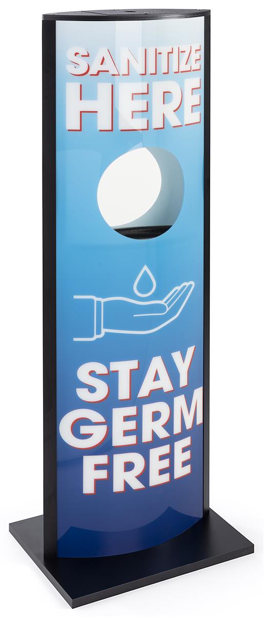 "Sanitize Here" Touchless Dispenser | Blue Pre-Printed Graphic