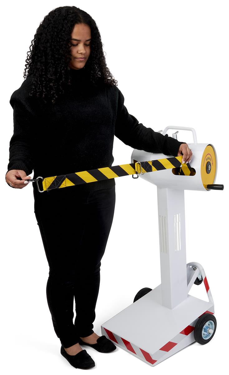 Dual Retractable Belt Barrier | Two 91Feet Nylon Belts