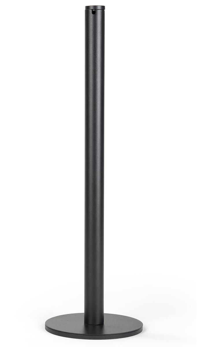 Floor Mount Gallery Stanchion | 16" High Powder Coated Black