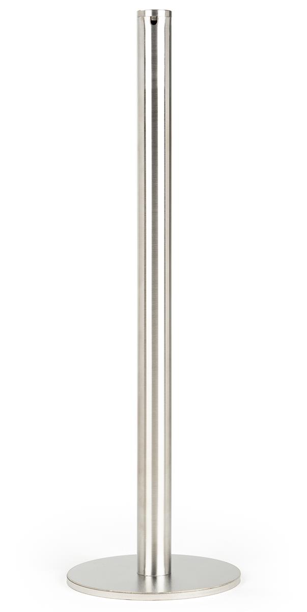 Fixed Post Art Gallery Stanchion | 16" High Brushed Silver