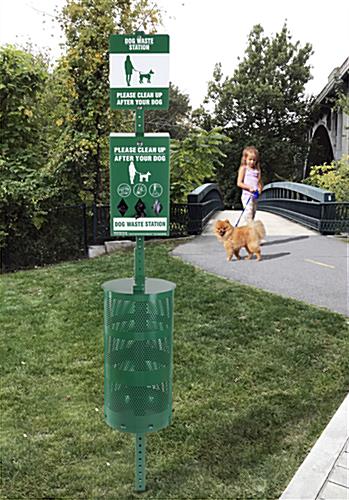 Dog Waste Station | Locking Bag Storage Compartment