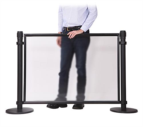 Stanchion Mounted Acrylic Privacy Panel | 48" x 34" Frosted Pane